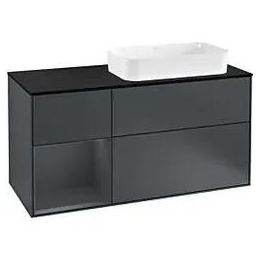 Villeroy & Boch Villeroy und Boch Finion Waschtischunterschrank G272HGHG 120cm, Abdeckplatte black matt, Emotion, Regal links Midnight Blue Matt Lacquer, Midnight Blue Matt Lacquer