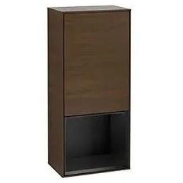 Villeroy & Boch Villeroy und Boch Finion Seitenschrank G550PDGN 41,8cm, rechts, Emotion, Regal unten Black matt, Walnut veneer