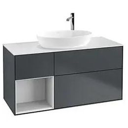 Villeroy & Boch Villeroy und Boch Finion Waschtischunterschrank G941MTHG 120cm, Abdeckplatte white matt, Emotion, Regale White matt lacquer, Midnight Blue Matt Lacquer