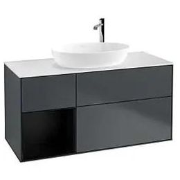 Villeroy & Boch Villeroy und Boch Finion Waschtischunterschrank G941PDHG 120cm, Abdeckplatte white matt, Emotion, Regale Black matt lacquer, Midnight Blue Matt Lacquer