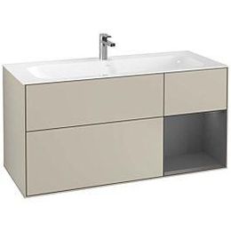 Villeroy & Boch Villeroy und Boch Finion Waschtischunterschrank G070GKHH 119,6x59,1cm, Emotion, Regal rechts Anthracite matt, Sand Matt Lacquer