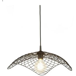 Licht-Erlebnisse Pendelleuchte Metall ø 53 cm h: max. 150 cm Schwarz E27 rund Retro Design Hängeleuchte