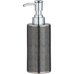 Seifenspender Nuria Silber/Anthrazit Keramik, Flüssigseifen-Spender, Spülmittel-Spender, 300 ml, Grau, Keramik anthrazit - grau - Wenko