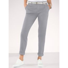WITT Damen Boyfriend-Hose mit G&uuml;rtelschlaufen, grau, Gr&ouml;&szlig;e 36