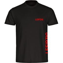 multifanshop® Kinder T-Shirt - Leipzig - Brust & Seite - Druck rot