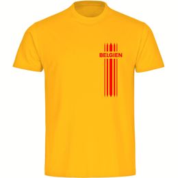 multifanshop® Herren T-Shirt - Belgien - Streifen - Druck rot