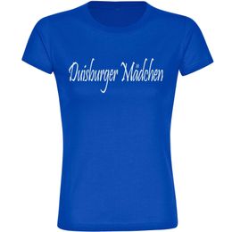 multifanshop Damen T-Shirt - Duisburg - Duisburger Mädchen - Druck weiß - Frauen