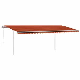 vidaXL Automatische Markise mit LED & Windsensor 6x3 m Orange Braun