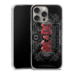 DeinDesign iPhone 16 Pro Max Handy Silikon H&uuml;lle Case transparent Handyh&uuml;lle Merchandise Black Ice Acdc Silikon Case