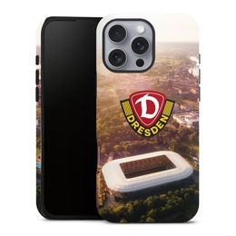 DeinDesign iPhone 16 Pro Max Handy Panzer Handyh&uuml;lle robuste Outdoor H&uuml;lle Schutzh&uuml;lle gl&auml;nzend Sgd Sg Dynamo Dresden Stadium Tough Case