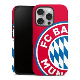 DeinDesign iPhone 16 Pro Handy Panzer Handyh&uuml;lle robuste Outdoor H&uuml;lle Schutzh&uuml;lle gl&auml;nzend Official Licensed Product Fcb Fc Bayern M&uuml;nchen Tough Case