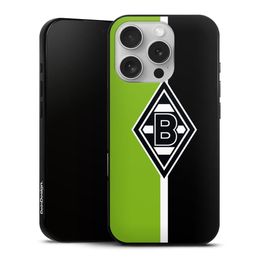 DeinDesign iPhone 16 Pro Handy Slim Case extra d&uuml;nn Silikon Handyh&uuml;lle schwarz H&uuml;lle Borussia M&ouml;nchengladbach Gladbach Bundesliga Silikon Slim Case