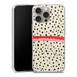 DeinDesign iPhone 16 Pro Max Handy Silikon H&uuml;lle Case transparent Handyh&uuml;lle Stripes Points Kunst Silikon Case