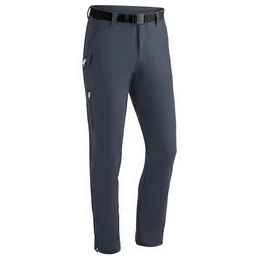 Funktionshose Maier Sports "Naturno slim" Gr. 26, Kurzgrößen, blau (graublau) Herren Hosen Wanderhose, elastische Trekking-Hose, 4 Taschen, Slim Fit