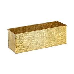 Relaxdays Blumenkasten Metall gold rechteckig 40,0 x 13,5 cm