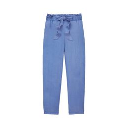 Tom Tailor Denim Damen Paperbag Hose, blau, Uni, Gr. XL