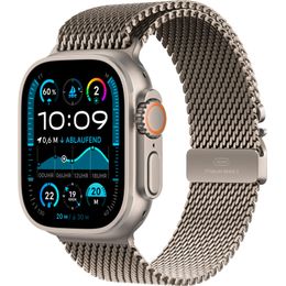 Smartwatch Apple "Watch Ultra 2 (2024) GPS + Cellular" Smartwatches Gr. 49 mm, Cellular, L, Milanaise, beige (natur)