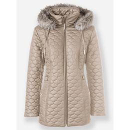 WITT Damen Kapuzenjacke mit Rautensteppung, sesam, Gr&ouml;&szlig;e 48