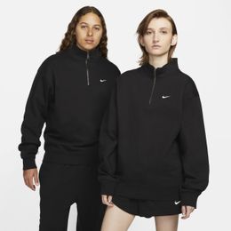 Nike Solo Swoosh Herrenoberteil mit Viertelreißverschluss - Schwarz