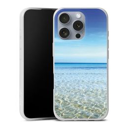 DeinDesign iPhone 16 Pro Handy Silikon H&uuml;lle Case wei&szlig; Handyh&uuml;lle Urlaub Sky Ocean Silikon Case