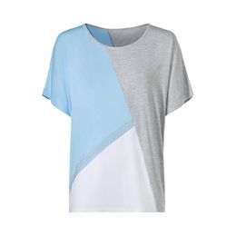 Heine T-Shirt Damen Gr&ouml;&szlig;e S hellblau / graumeliert / wei&szlig;