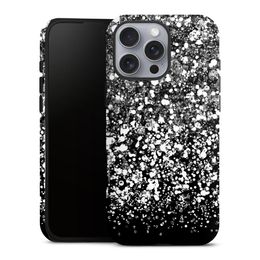 DeinDesign iPhone 16 Pro Max Handy Panzer Handyh&uuml;lle robuste Outdoor H&uuml;lle Schutzh&uuml;lle gl&auml;nzend Muster Snowflake Glitzer Tough Case