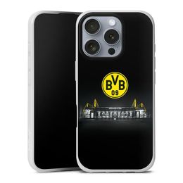 DeinDesign iPhone 16 Pro Handy Silikon H&uuml;lle Case wei&szlig; Handyh&uuml;lle Borussia Dortmund Stadium Bvb Silikon Case