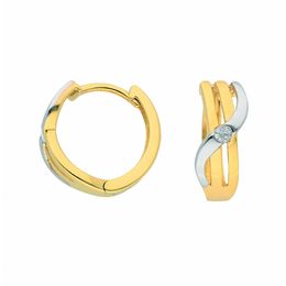 Adelia´s Paar Creolen ADELIA´S "Damen Goldschmuck" Ohrringe Gr. Damen, Gelbgold 333, goldfarben (gold) Damen 333 Gold mit Zirkonia Goldschmuck für