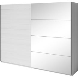 Schwebetürenschrank Inosign "Galaxy Kleiderschrank, Wäscheschrank 200, 220 oder 270cm breit" Schränke Gr. B/H/T: 270 cm x 210 cm x 61 cm, 2 St., weiß (abisko ash) INKLUSIVE kompletter Innenausstattung, Metallgriffe