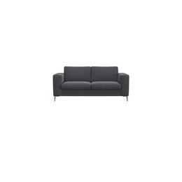 2-Sitzer FLEXLUX "Fiore Designsofa, bequem und komfortabel durch hochwertigen Sitzaufbau", grau (dervit grau), B:164cm H:85cm T:92cm, 100% Polyester, Sofas, breite Armlehnen, Kaltschaum, F&uuml;&szlig;e Alu+ Eiche