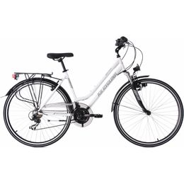 KS-Cycling Trekkingrad KS CYCLING "Montreal" Fahrräder Gr. 48 cm, 28 Zoll (71,12 cm), weiß für Damen, Kettenschaltung