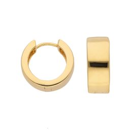 Adelia´s Paar Creolen ADELIA´S "333 Gold Ohrringe Ø 15 mm" Gr. Damen, Gelbgold 333, goldfarben (gold) Damen Goldschmuck für