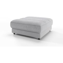Polsterhocker 3C CANDY "Stripes", grau, B:100cm H:43cm T:100cm, 88% Polyester, 12% Polyacryl, Hocker, Polsterhocker, Passend zur Serie Stripes