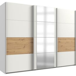 Schwebetürenschrank wimex "Barmbek Schlafzimmerschrank BESTSELLER Garderobenschrank" Schränke Gr. B/H/T: 270 cm x 208 cm x 64 cm, 3 St., weiß (weiß, artisan eiche nachbildung, spiegel) Kleiderschrank mit 2 Stoffboxen und zusätzlichen Böden, Spiegeltür