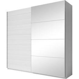 Schwebetürenschrank Inosign "Galaxy Kleiderschrank, Wäscheschrank 200, 220 oder 270cm breit" Schränke Gr. B/H/T: 200 cm x 210 cm x 61 cm, 2 St., weiß (abisko ash) INKLUSIVE kompletter Innenausstattung, Metallgriffe