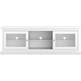 Lowboard Home Affaire "Paris TV-Tisch Sideboard Fernsehtisch" Sideboards Gr. B/H/T: 149 cm x 51 cm x 42 cm, weiß mit 2 Glastüren, Fächer, Breite 150 cm, Höhe 51 cm