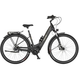 FISCHER BIKE E-Bike FISCHER FAHRRAD "CITA 7.0I 630" E-Bikes Gr. 43 cm, 28 Zoll (71,12 cm), grau (schiefergrau matt) Pedelec, Elektrofahrrad für Damen u. Herren, Cityrad