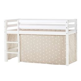Hochbett Hoppekids "ECO Dream, Kinderbett, Spielbett, Halbhohes Bett aus Massivholz", beige (weiß, pets silbergrau), B:81cm H:105cm L:168cm, Kinderbett: 100% Massivholz: Nordische Kiefer, Vorhang: 100% Baumwolle, Matratzenbezug 100% Baumwolle, Matratze: Schaum, Hochbetten, Hochbett Kinderbett, inkl. Vorhang-Set Creator, Bettgröße & Matratze wählbar