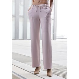 Homewearhose Lascana Gr. 48/50, N-Gr, rosa Damen Hosen in weich fließendem Material, Loungewear