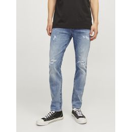 Jack & Jones Slim-fit-Jeans JACK & JONES "JJIGLENN JJFOX 50SPS CB 036 NOOS" Gr. 30, Länge 30, blau (blue denim) Herren Jeans