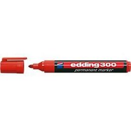 Edding Permanent Marker 300, mit Rundspitze, 10 Stück, rot