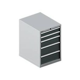 Schäfer Shop Schäfer Shop Select Schubladenschrank 27-36, 5 Schübe, bis 75 kg, B 564 x T 725 x H 850 mm, anthrazitgrau/weißaluminium