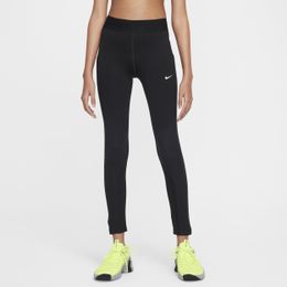 Nike Pro Therma-FIT Leggings mit mittelhohem Bund (Mädchen) - Schwarz