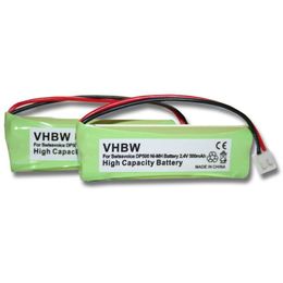 vhbw 2x Ni-MH Akku 500mAh (2.4V) kompatibel mit Festnetz Telefon Medion MD82622, MD83001, MD83022, MD83091, MD83166, MD83274, MD83542 Ersatz für