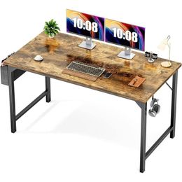 Schreibtisch 120cm, Tisch mit Kopfhörerhaken und Aufbewahrungstasche, Holz-Computertisch, Stabile und Verstärkte Struktur Desk, Bürotisch esk