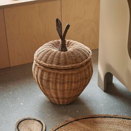 ferm LIVING Aufbewahrungskorb Apple, Rattan, Höhe 52 cm