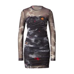 Moschino Jeans Kleid Damen Größe 30 orange / dunkelpink / schwarz / weiß Winterkleid