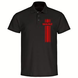 multifanshop Poloshirt - Mainz - Streifen - Druck rot - Polo