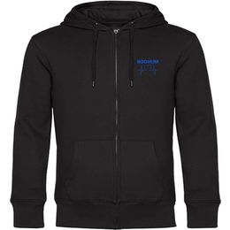 multifanshop® Kapuzen Sweatshirt Jacke - Bochum - Herzschlag - Druck blau