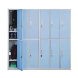 MCW Schließfach Preston T829, Schließfachschrank Wertfachschrank Spind, Metall 12 Fächer ~ blau